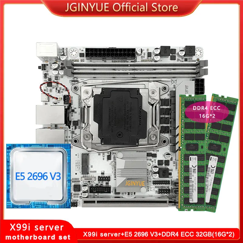 JGINYUE X99 itx motherboard Set Kit Combo With Xeon E5 2696 v3 CPU and ...