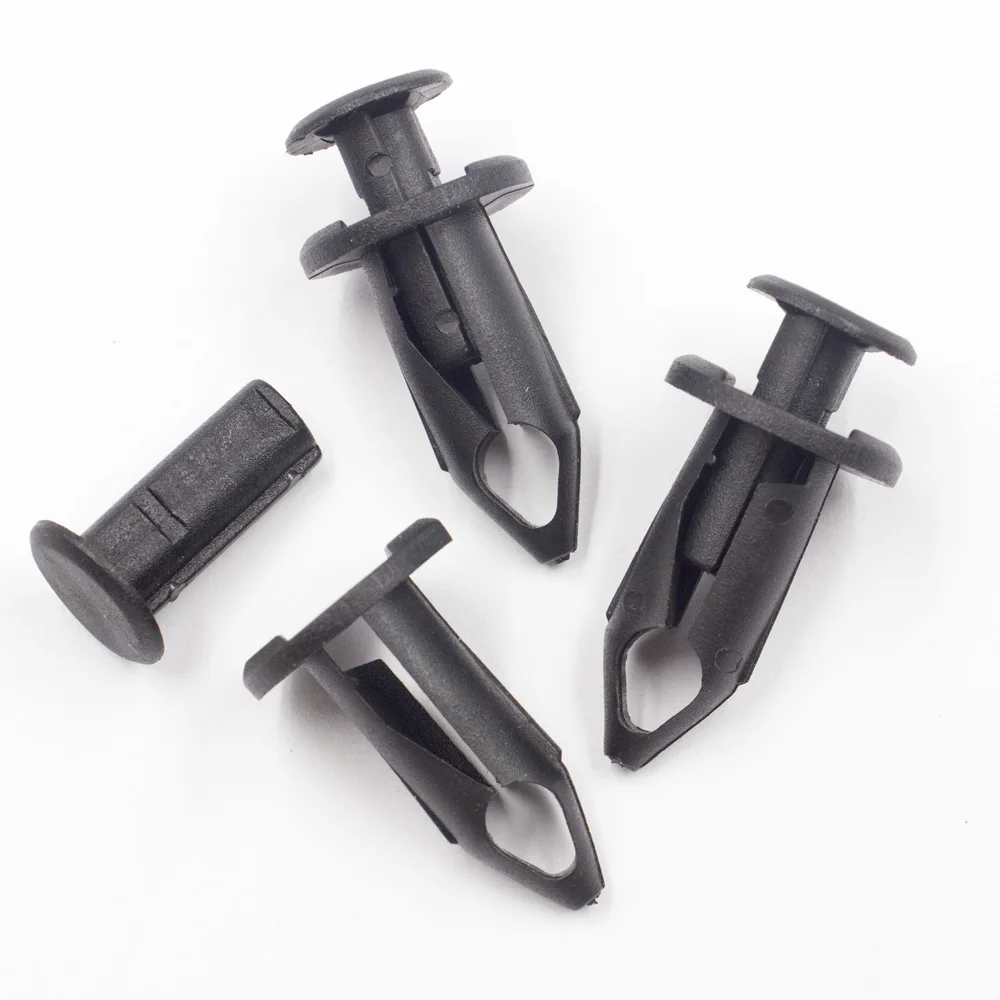 50PCS 8mm 9mm Hole Black Plastic Retainer Rivet Car Fender Bumper Push ...