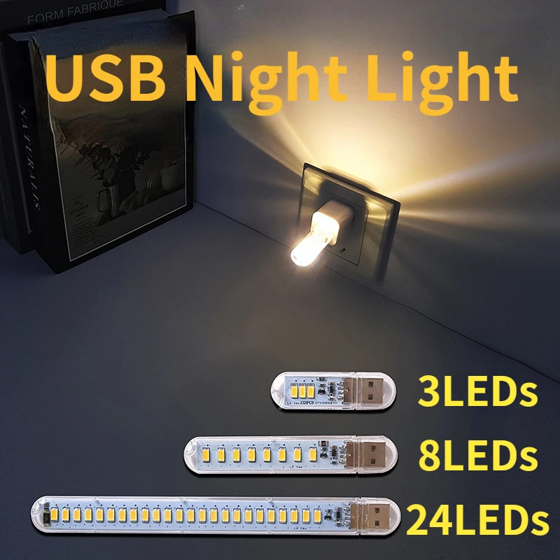 5V bright LED small night light extended 24 lamp beads USB computer ...