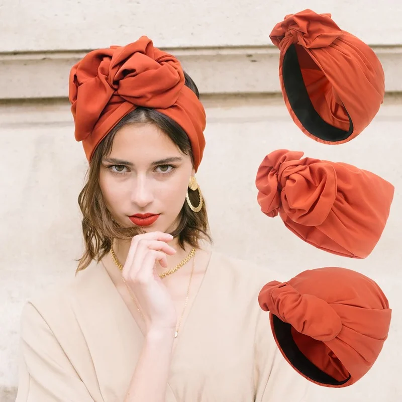 Bonnet-Women-Turban-Pure-Color-Casual-Lady-Headscarf-Hat-Adult-Fashion ...