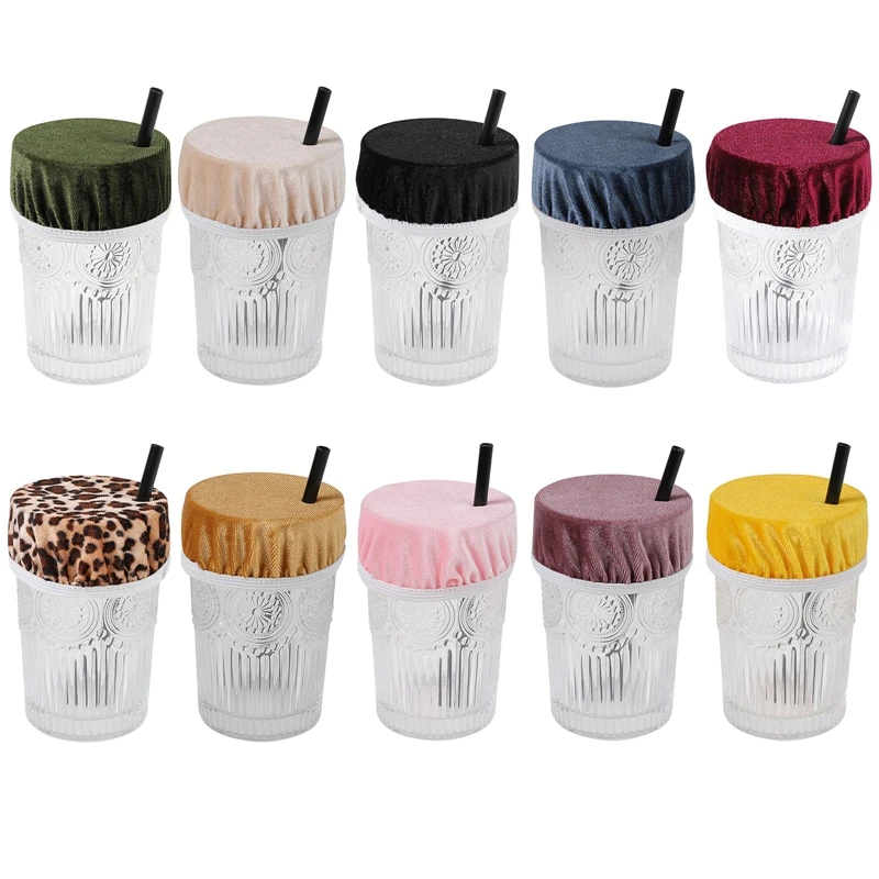 Cup Lid Party Prevent Being Drugged Artifact Elastic Flannel Cup Cover ...