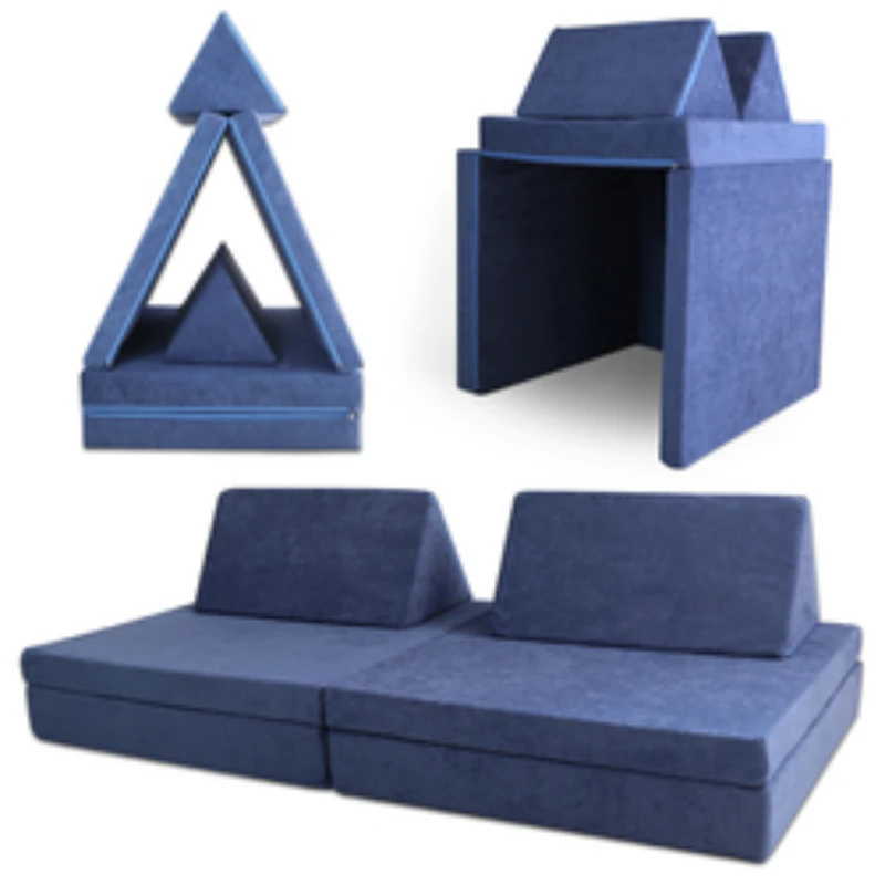 Multi-function-Kids-Play-Couch-With-2-Triangle-Pillows-Nugget-Couch ...