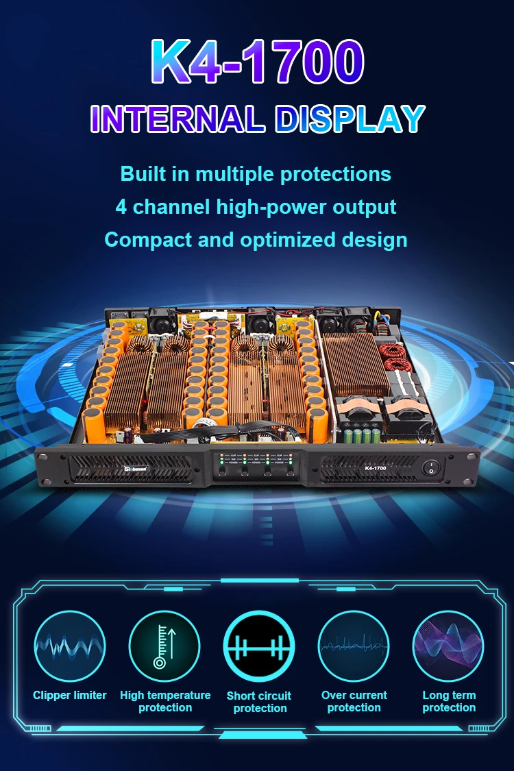 Sinbosen K4-1700 digital Power amplifier 2800 watt 4 channels for Line array speaker