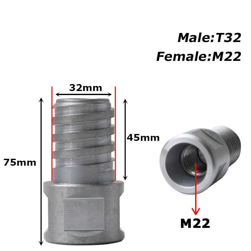 DONGXIN 1 Pcs Thread Adapter for Diamond Drill Core Bits Male M22 to ...