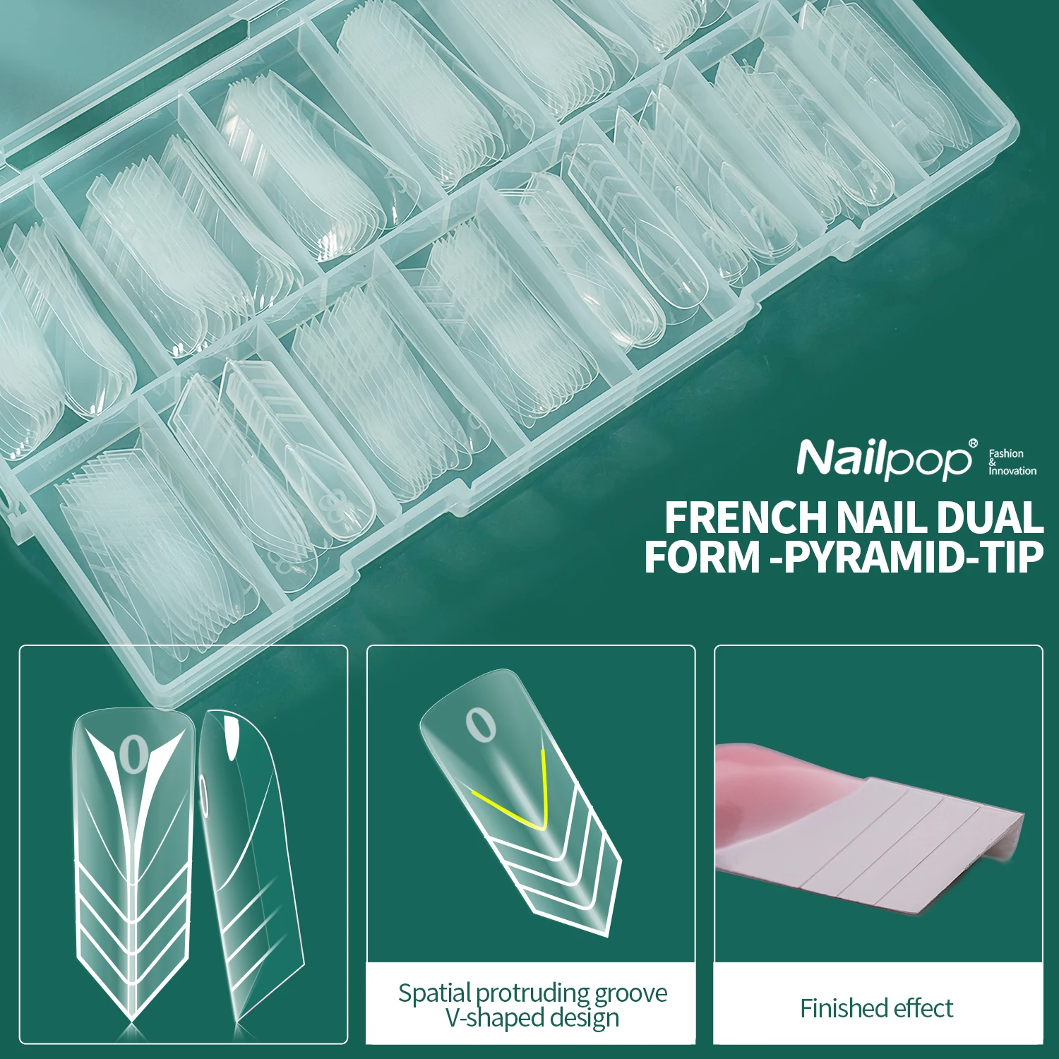 Nailpop Nail Dual Form System-15 Sizes Full Cover Nail Mold Perfect Fit ...