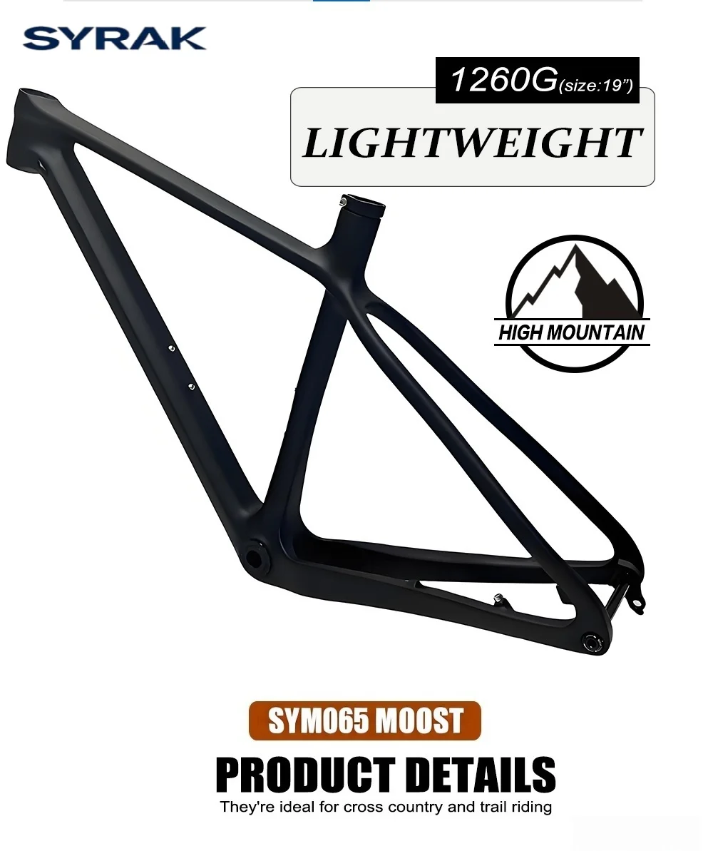 SYRAK 29er Carbon Hardtail MTB Frame T47 148x12mm Boost UDH Hanger ...