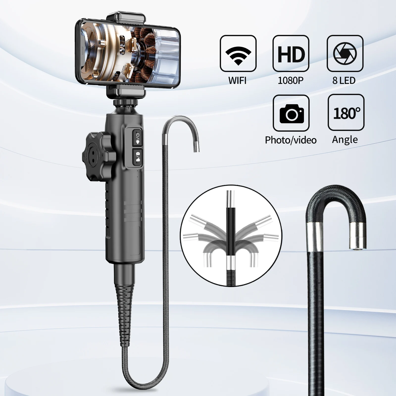 Articulating Borescope 1080P Two Way 360° Steering Endoscope Camera ...