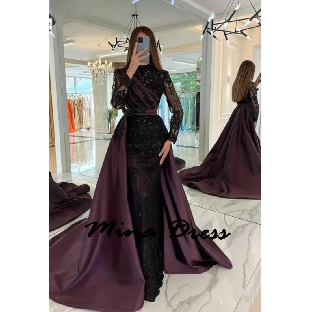 Mina-Customized-Crew-Neck-Long-Sleeves-Embroidered-Evening-Dresses ...