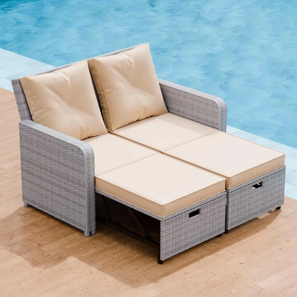 Outdoor-Patio-Loveseat-Sofa-2-Seats-PE-Rattan-Convertible-Patio ...