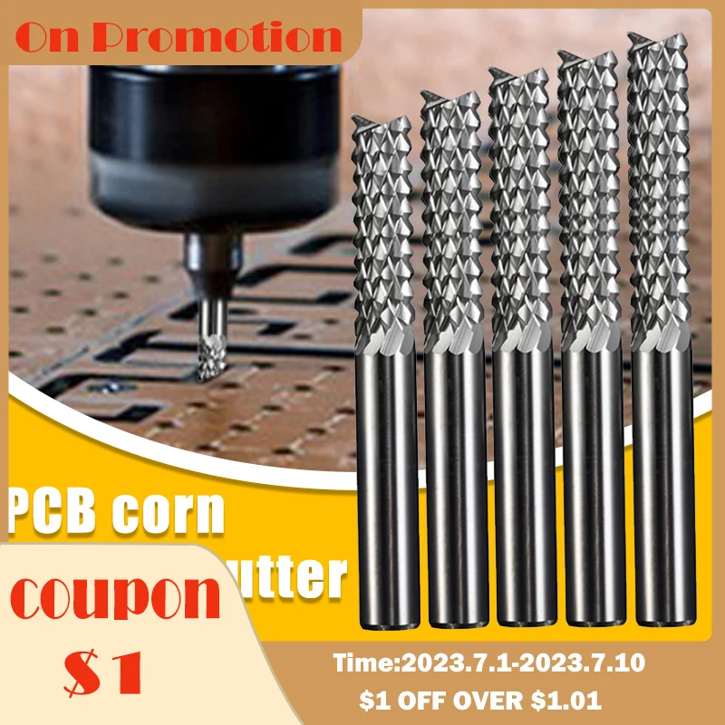 End Mills 3.175mm Shank Single Flute Spiral Router Bits For Cut Wood ...