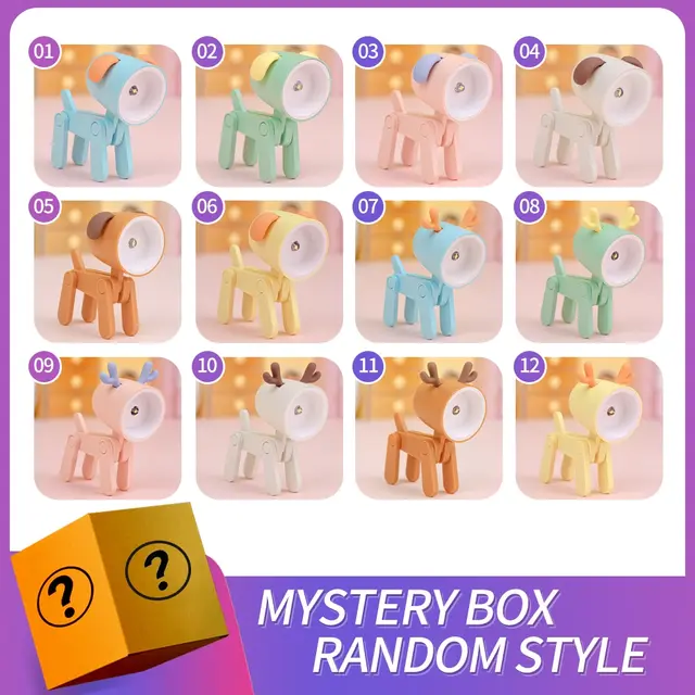 Mystery Box Mini Cute Toy Light Kids Gift Foldable Multifunctional ...