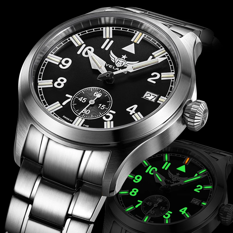 Yelang-Men-Quartz-Pilot-Watch-Luminous-Small-Seconds-Dial-Japan ...