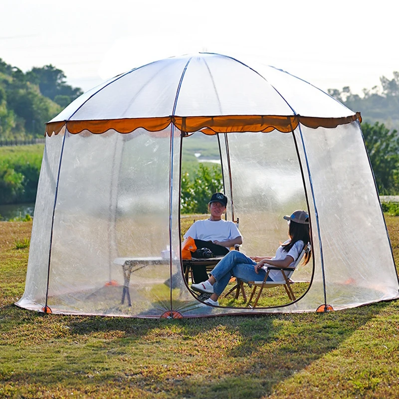 8-Sided-Outdoor-Homestay-Tent-Pvc-Net-Star-Sky-Hexagonal-Pergola-Rain ...