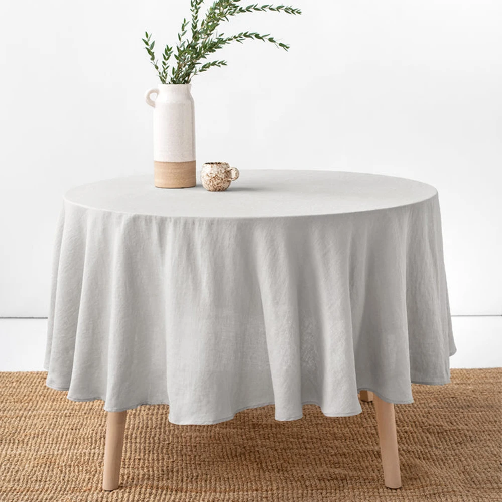 100-Pure-Linen-Solid-Color-Round-Table-Cover-Natural-Fabric-Tablecloth ...