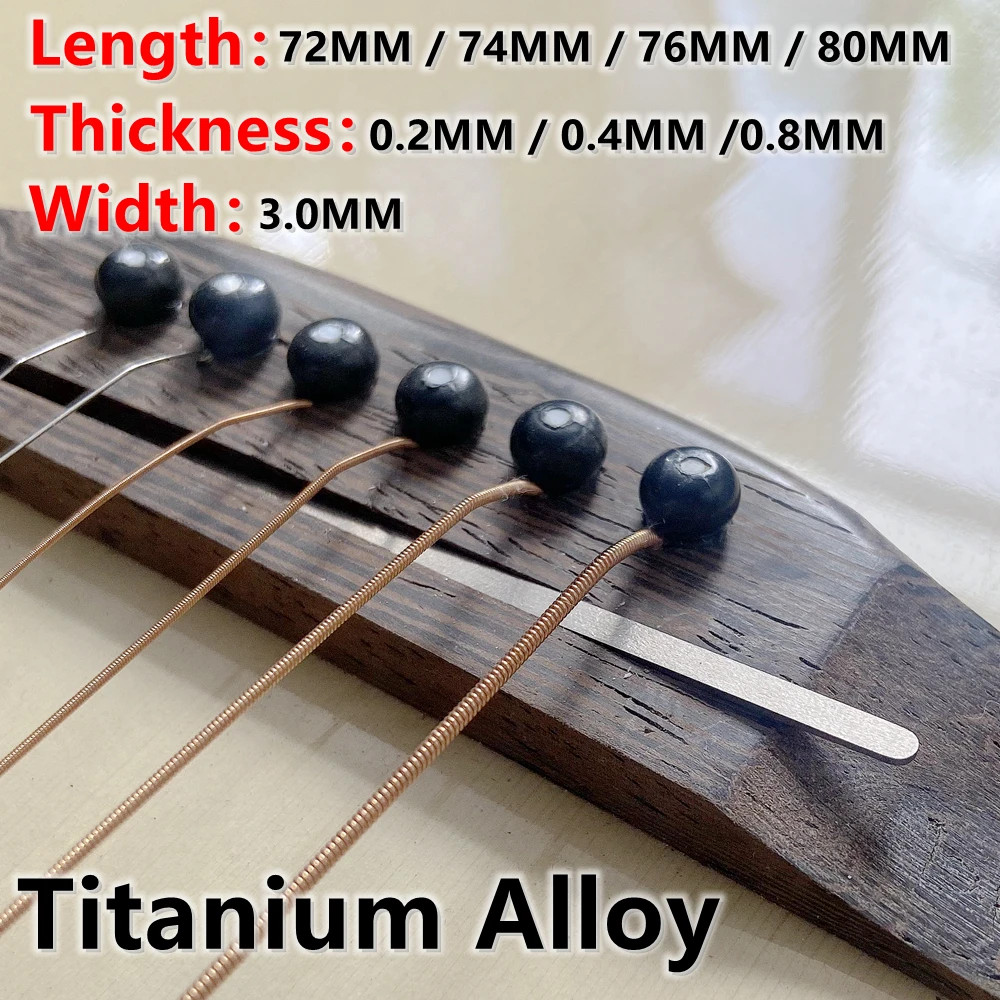 Titanium-Alloy-Folk-Acoustic-Guitar-Bridge-Nut-Increase-Height-Spacer ...