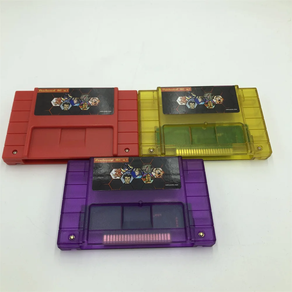 Multi-Games-SNES-Game-Cartridge-180-in-1-No-Repeated-Game-for-Super ...