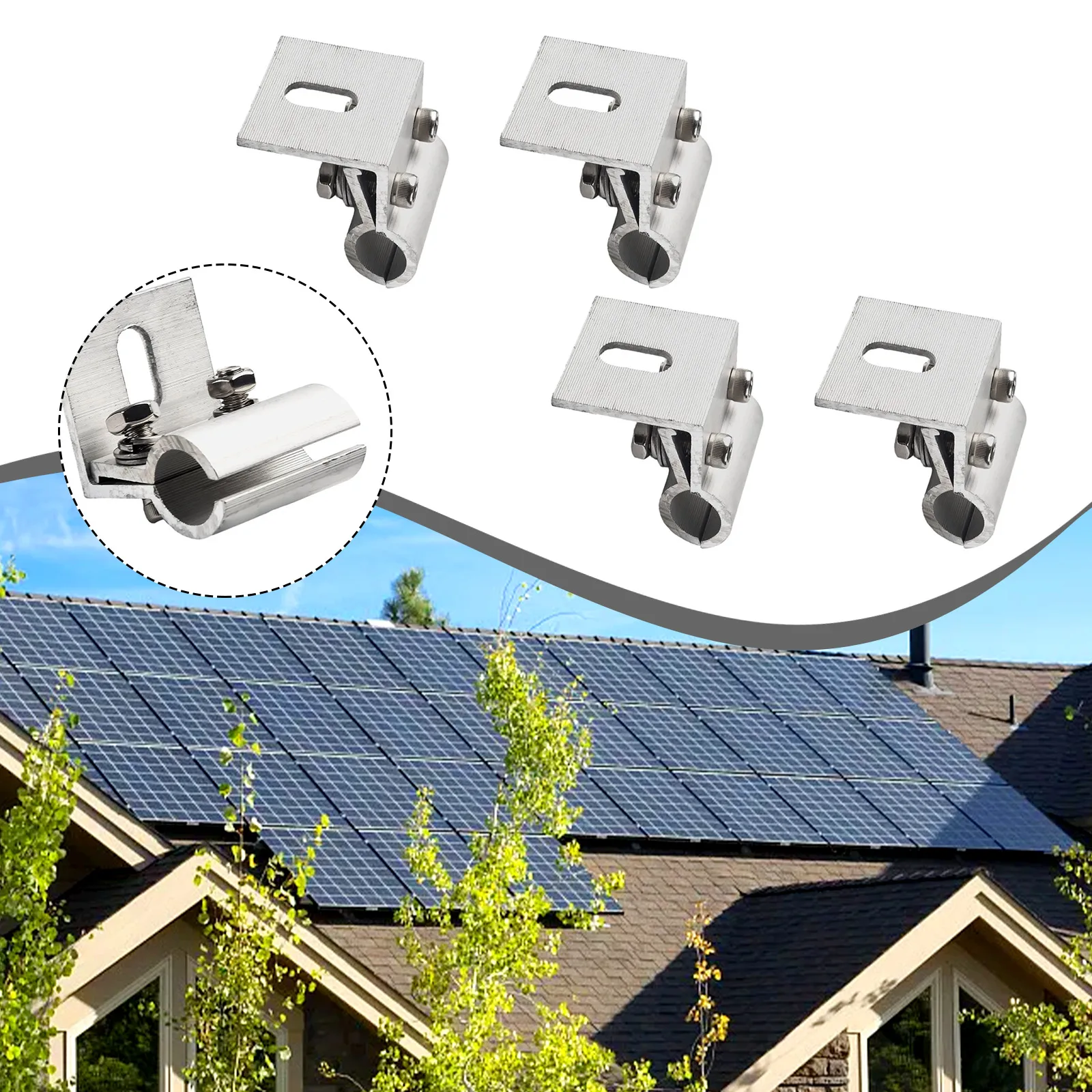 4Pcs-Solar-Circular-Metal-Tile-Clamp-For-PV-Module-Racking-System-With ...