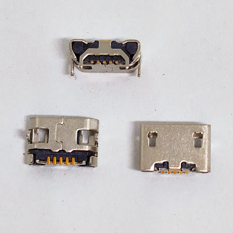 100pcs-Micro-USB-5pin-no-side-Ox-horn-female-usb-socket-Flat-mouth-four ...