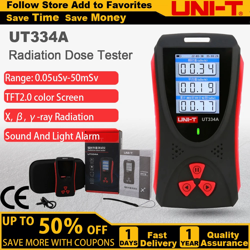 UNI-T-UT334A-Radiation-Detector-Geiger-Alpha-Beta-Gama-Professional ...