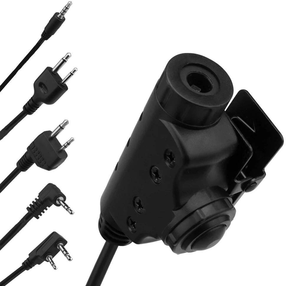Tactical-U94-V2-Model-PTT-Cable-Plug-Military-Hunting-Headset-Adapter ...
