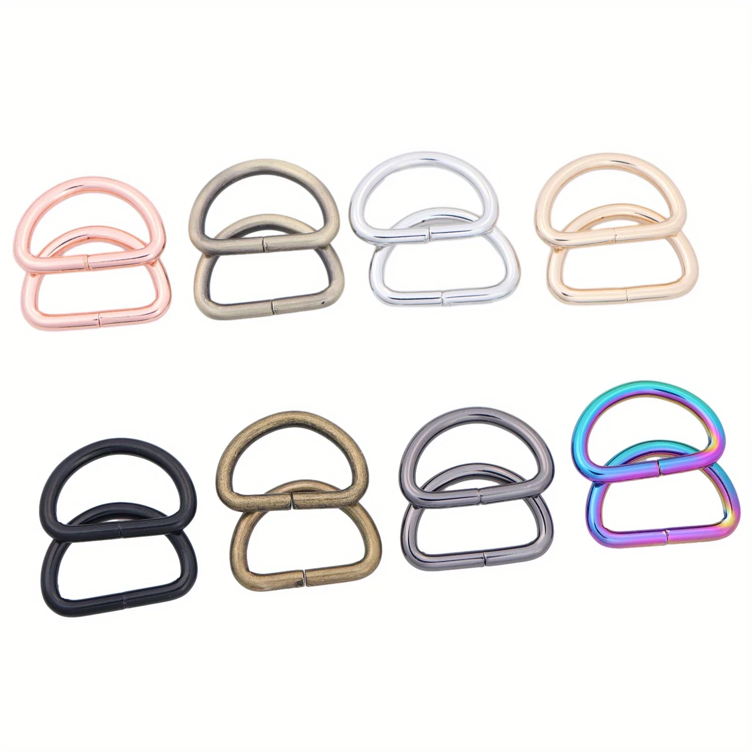 10pcs Metal D Ring Buckle Metal Bags Buckles Hooks Bag Strap Connector ...