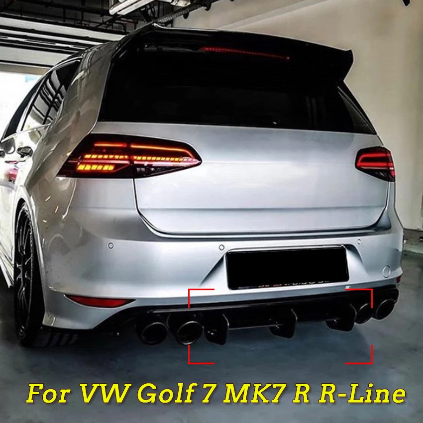 Rear Bumper Diffuser Rear Side Splitters Spoiler For VW Golf 7 MK7 R R ...
