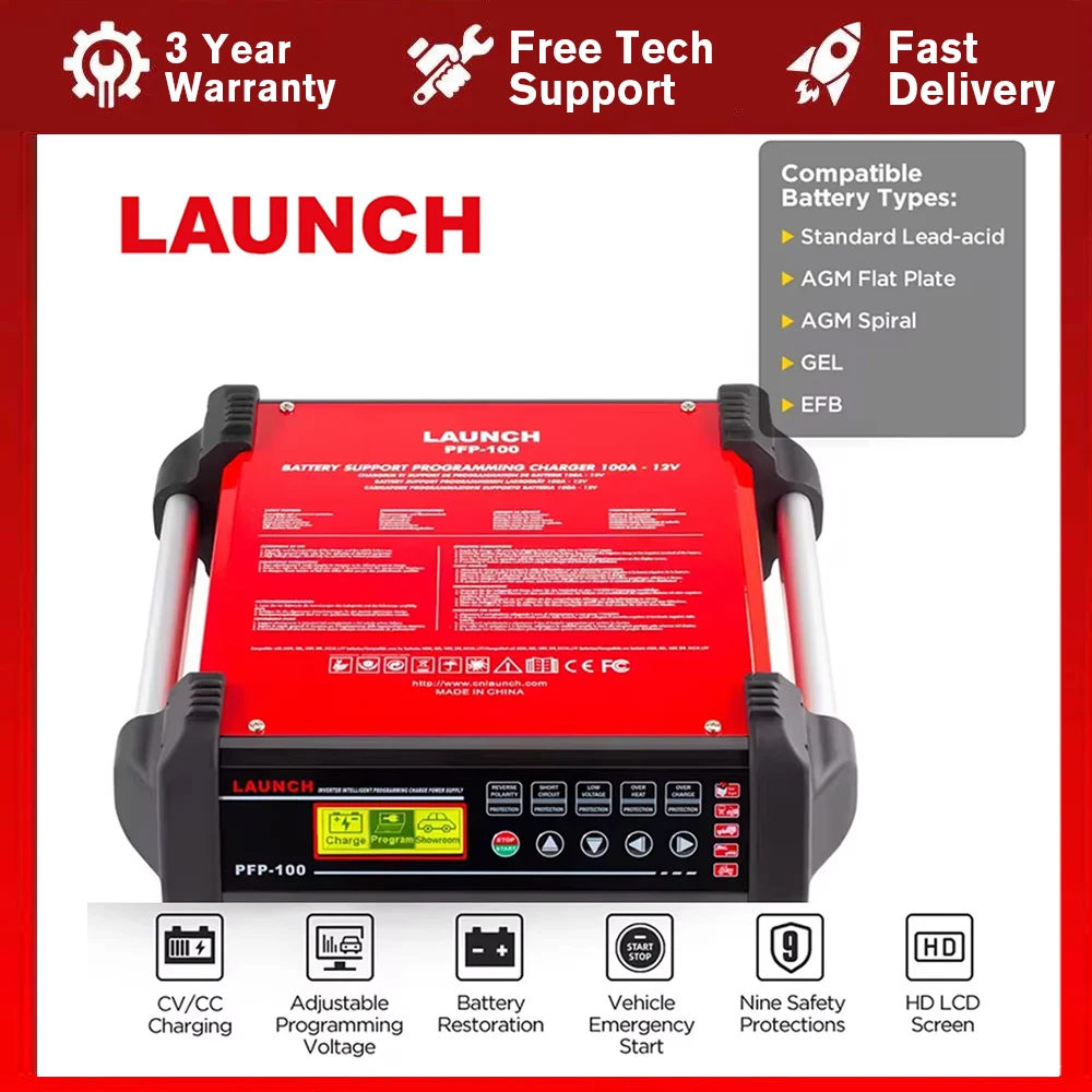 Launch PFP 100 Vehicle Programming Power Supply & 12V Battery Charger ...