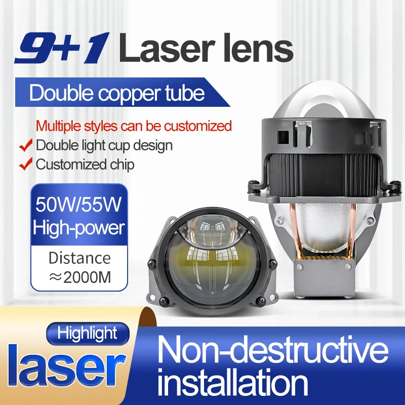 2-Pcs-Car-Direct-Bi-laser-LED-Light-Lenses-Projector-Headlight-12V-140W ...