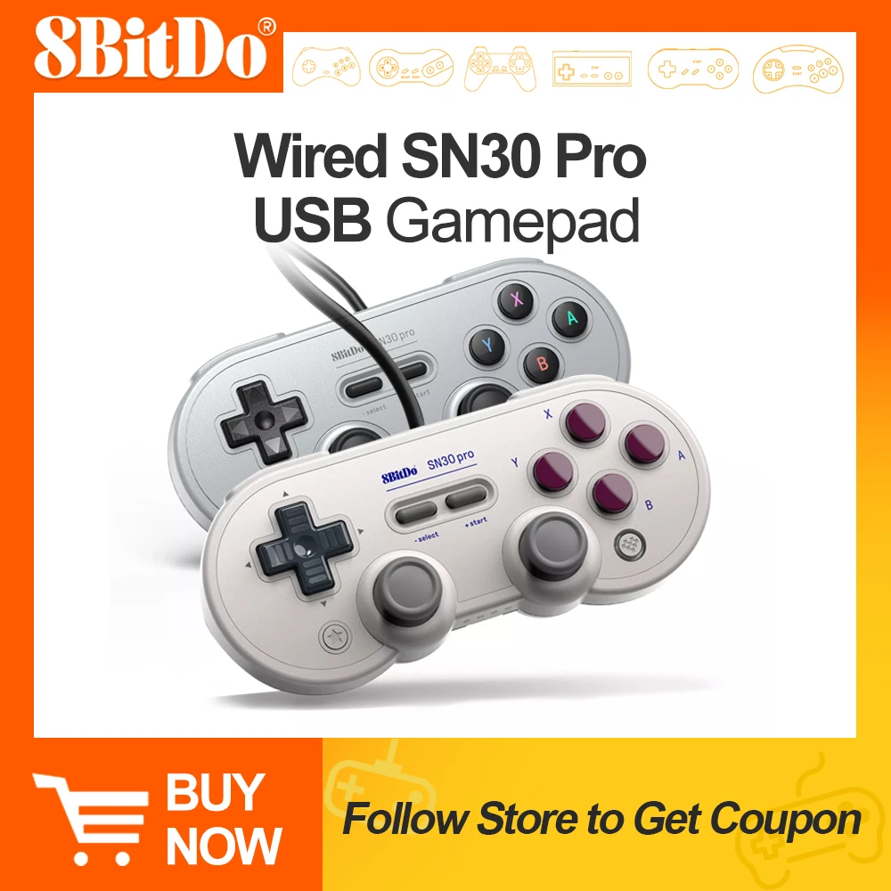 8bitdo prendido sn30 pro usb gamepad para nintendo switch windows raspberry pi com design ...