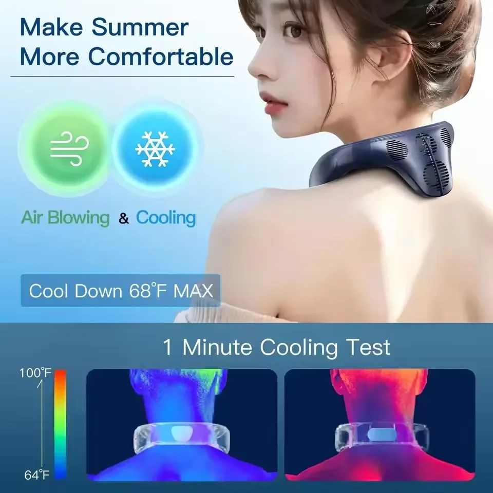 New Neck Air Conditioner Portable Neck Fan Rechargeable Semiconductor ...