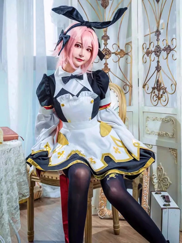 Astolfo Cosplay Costume Game FGO Fate Anime Women Apron Dress Maid ...
