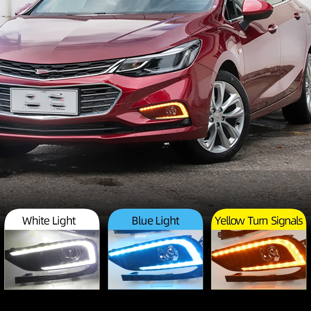 Car LED DRL For Chevrolet Cruze 2016 2017 2018 with Turn Signal style ...