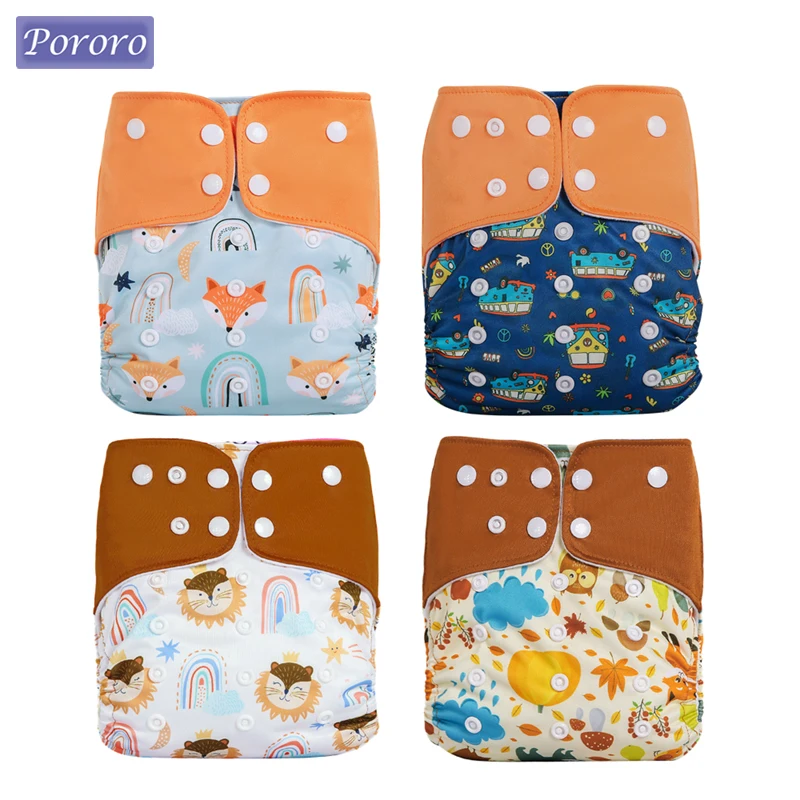 4pcs-Set-Washable-Eco-Friendly-Cloth-Baby-Diaper-Reusable-Adjustable ...
