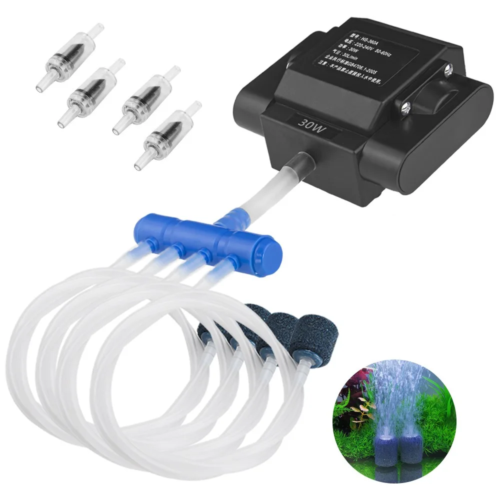 Silent-Aquarium-Oxygen-Air-Pump-Fish-Tank-Adjustable-Air-Volume-High ...