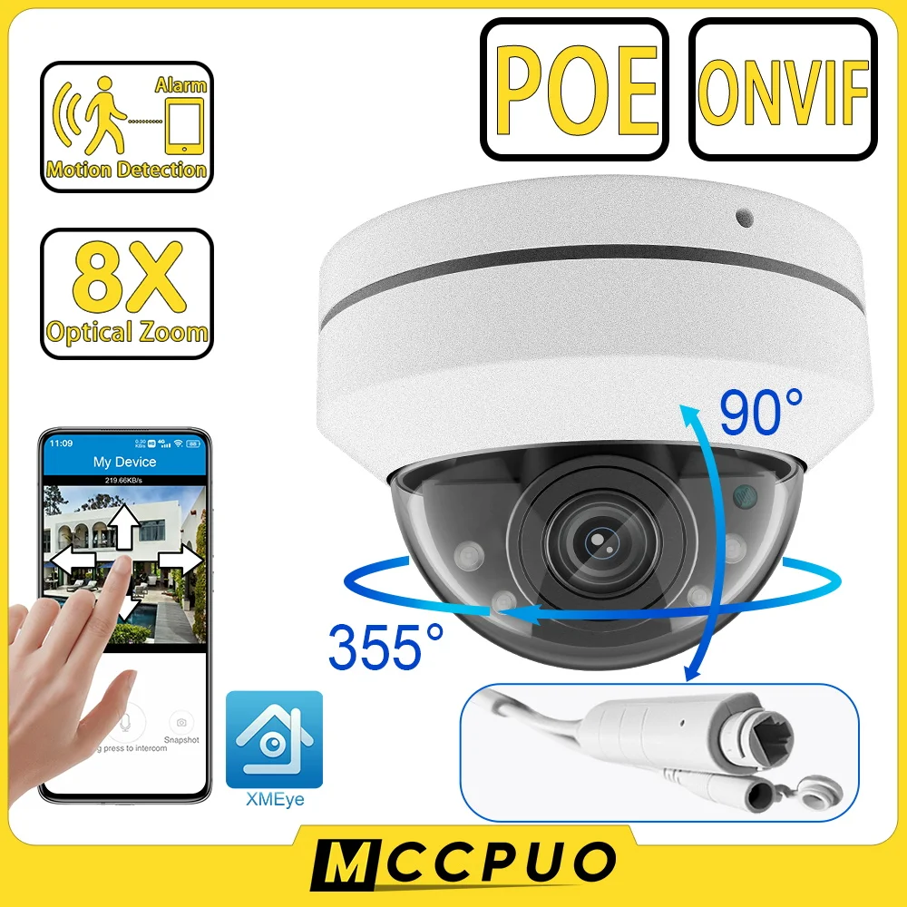 Mccpuo-5MP-8X-Optical-Zoom-Metal-POE-Camera-Outdoor-Waterproof-POE ...