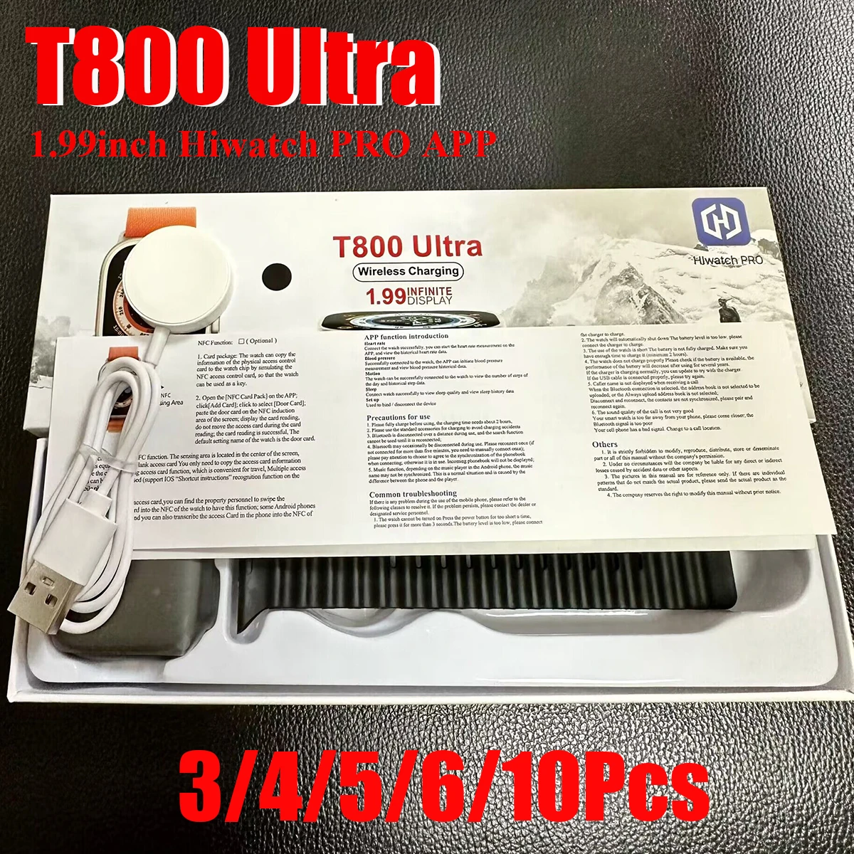 Smartwatch T800 Ultra Sports para homens e mulheres, Chamada Bluetooth ...