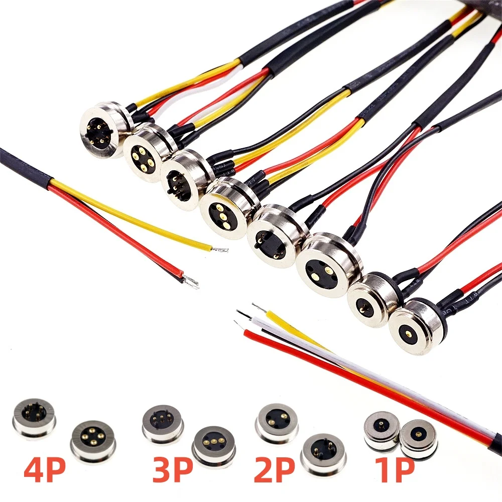 1-Pair-Circular-Shape-Magnetic-Pogo-Pin-Connector-1-2-3-4-5-Pole-Male ...