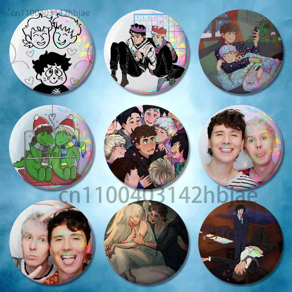 Dan and Phil 58mm 44mm HD Print Brooch Badges Pretty Derby Round ...