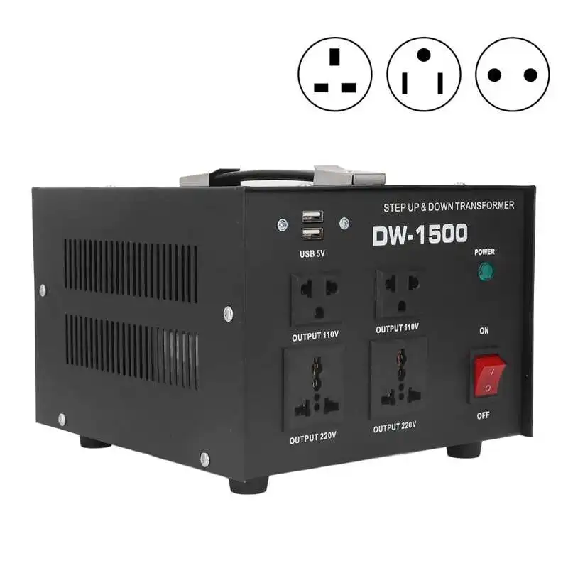 1500W Transformer 110 120V 220 240V Adjustable Boost Buck Voltage ...