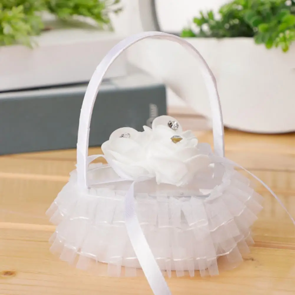 Chic Wedding Ring Cushion Romantic Wedding Ring Basket Flower Wedding ...