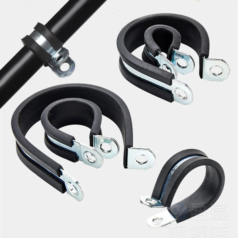5-10pcs-Rubber-Lined-P-Clips-Cable-Mounting-Fix-Fasteners-Wiring-Hose ...