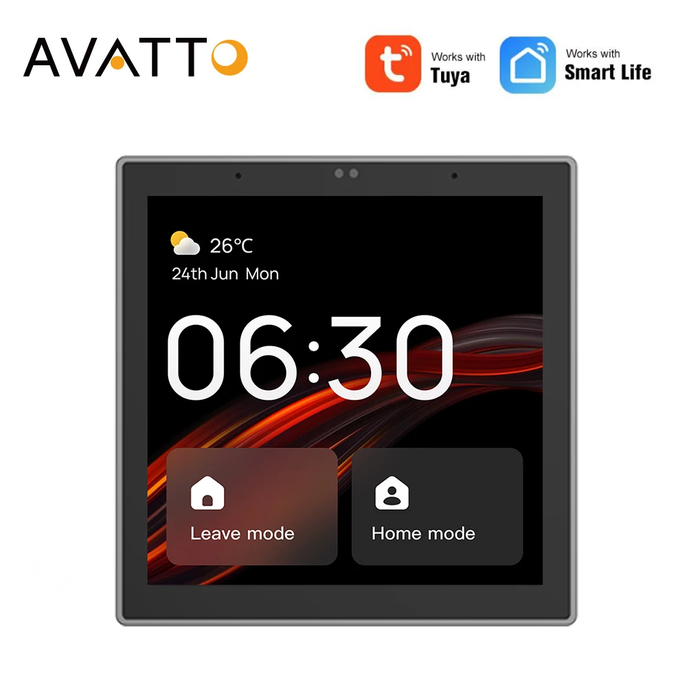 AVATTO Smart 4 Inch Multi-functional Control Panel,Tuya Touch Screen Switch Control Smart Home ...