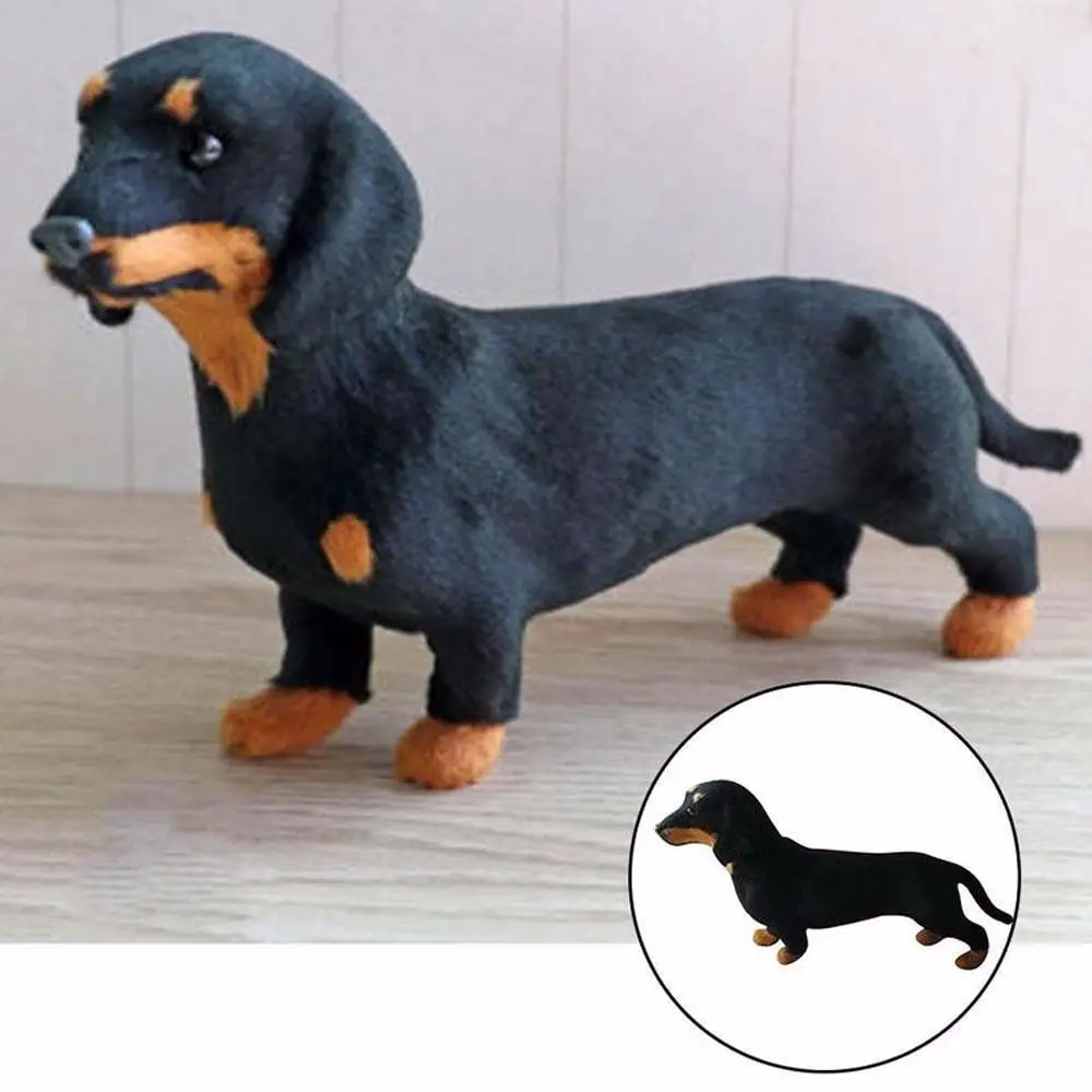 Simulation Dachshund Animal Model Small Ornament Toy Dog Puppy Lifelike ...