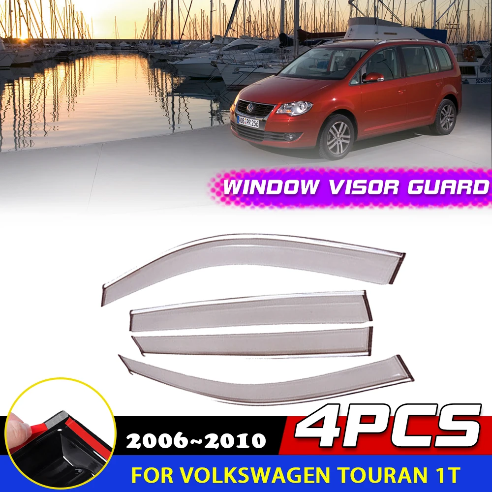 4PCS-Car-Windows-Visor-for-Volkswagen-VW-Touran-1T-2006-2010-Awnings ...