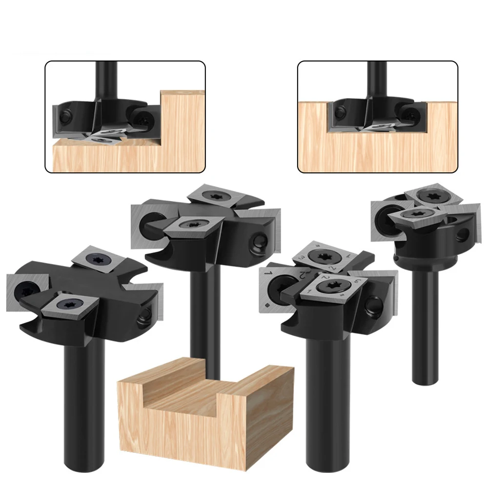 4 Flutes CNC Spoilboard Surfacing Router Bit 1/4" 8mm 12mm 1/2" Shank ...