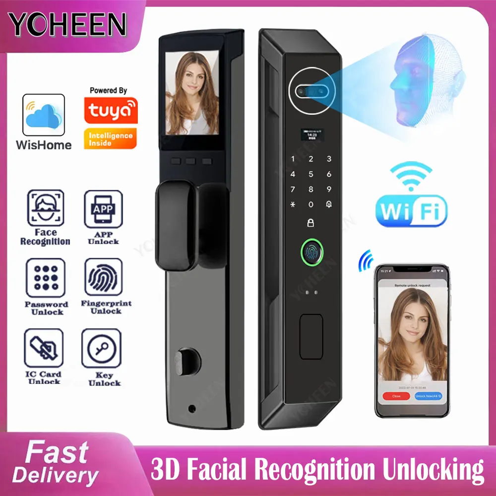 WisHome-or-TUYA-3D-Face-Recognition-Intelligent-Lock-WIFI-Fingerprint ...