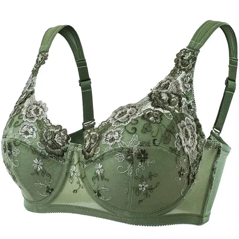 Women's Sheer Lace Unlined Full Cup Underwire Bra Full Figure Plus Size ...