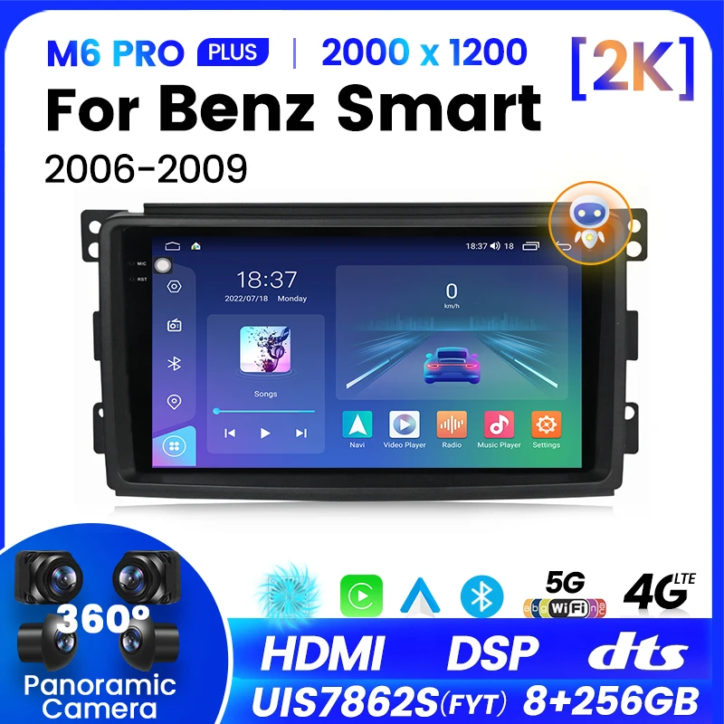 NaviFly 2K Touch Screen Car Multimedia Player For Mercedes Benz Smart ...