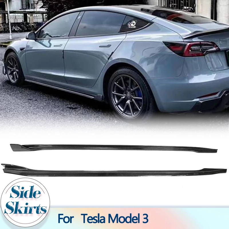 Car Side Skirts Extensions For Tesla Model 3 Sedan 4-Door 2016-2020 ...