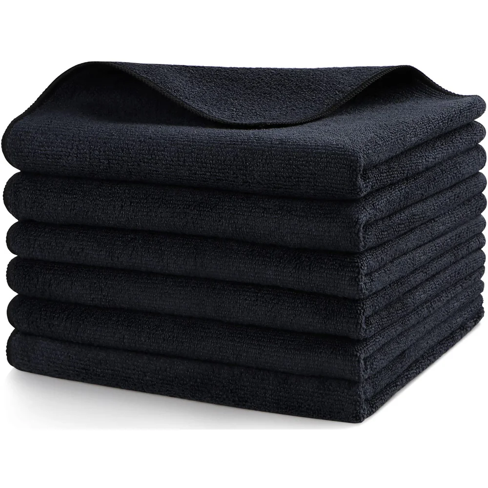 Black-Microfiber-Towels-for-Cars-Drying-Buffing-Polishing-Towel-Premium ...